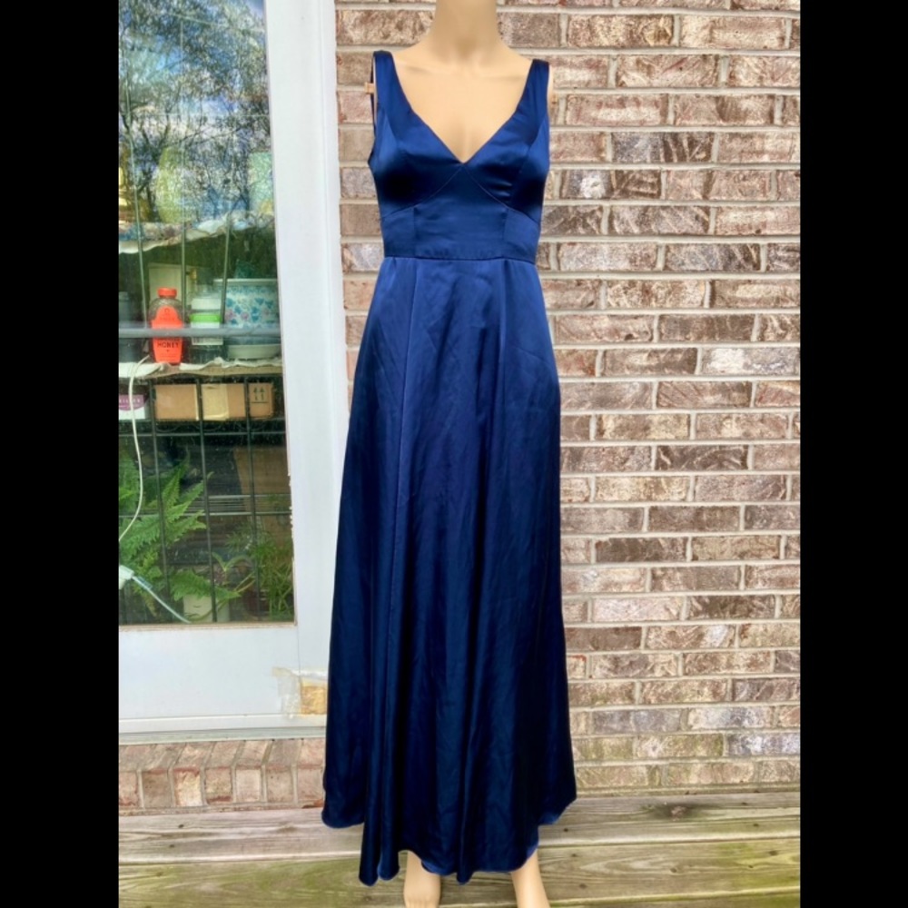 Navy Blue Shimmer Formal Goth Prom Dress - Gem